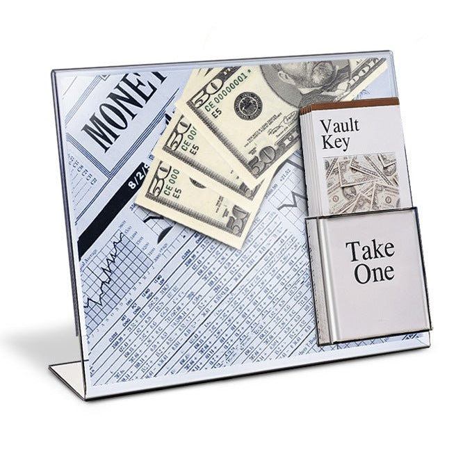 13" X 11" BREAK-RESISTANT SLANT BACK SIGN/BROCHURE HOLDER COMBO ...