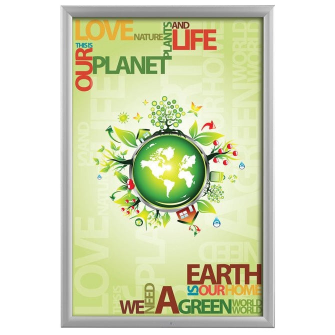 24" x 36" Locking, Weatherproof Snap Frame, Silver – Braeside Displays