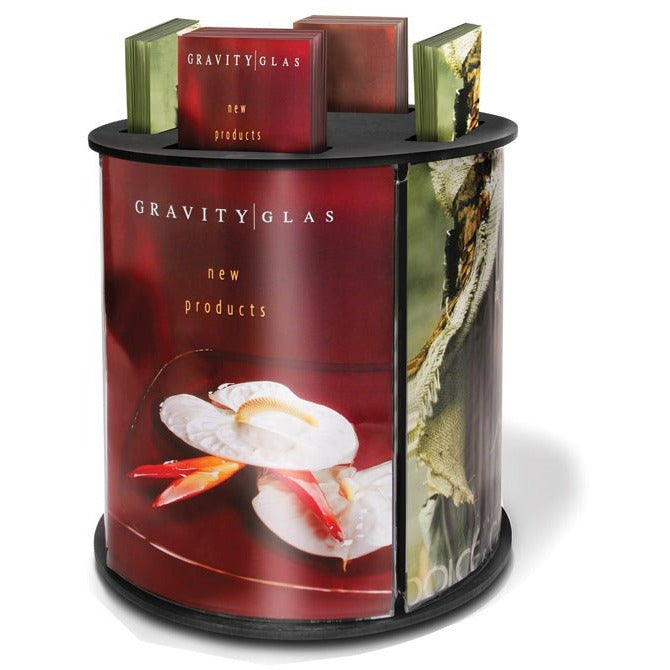CURVISO® FOUR SIDED ROTATING SIGN HOLDER WITH BROCHURE POCKETS ...
